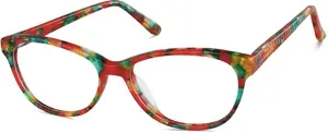 Zenni Oval Full Rim Frame Eyeglasses Fruit Punch