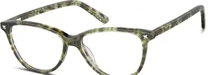 Zenni Oval Full Rim Frame Eyeglasses Green Tortoiseshell