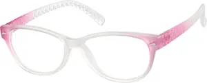 Zenni Oval Full Rim Frame Eyeglasses Pink Frost
