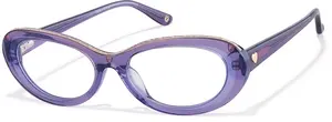 Zenni Oval Full Rim Frame Eyeglasses Transparent Purple