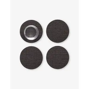 CHILEWICH Basketweave Woven Coasters Set Of Four - Espresso