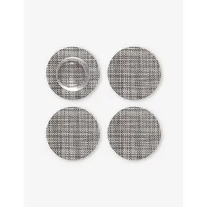 CHILEWICH Basketweave Mist Woven Coasters Set Of Four - Gravel