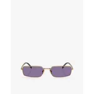 Prada A60s Rectangle Metal Sunglasses - Brown