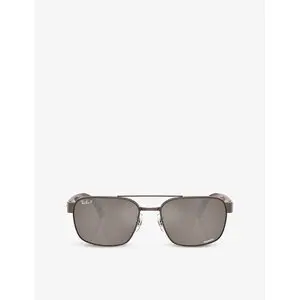 Ray-ban Square-frame Metal Sunglasses - Brown