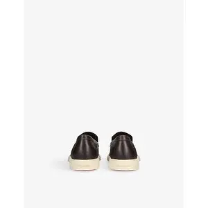 Santoni Detroit Contrast-sole Leather Loafers - Dark Brown