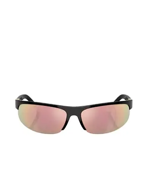 Miu Miu Oval-frame Injected Sunglasses - Black