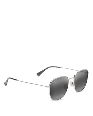 Maui Jim Olali Af Aviator Sunglasses - Shiny Silver