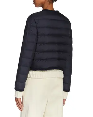 Moncler Gencay Braided Trim Quilted Jacket - Navy