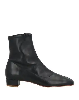By Far Soft Leather Ankle Boots - Black