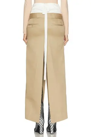 MAISON MARGIELA Long Split Hem Skirt - Camel