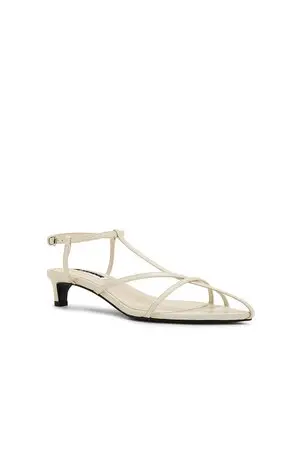 JIL SANDER Cage Sandal Heel - Chalk
