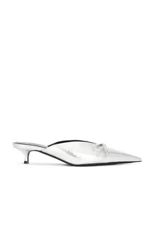 Balenciaga Knife Bow Mule - Silver