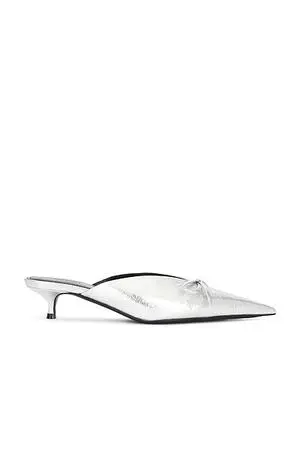 Balenciaga Knife Bow Mule - Silver