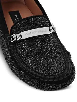 Philipp Plein Rhinestone-embellished Loafers - Black