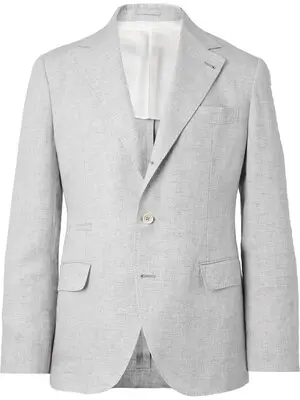 Brunello Cucinelli Linen Blazer - Gray