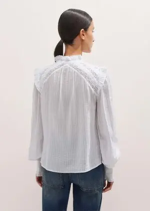 ME+EM Cotton Lace Trim Blouse