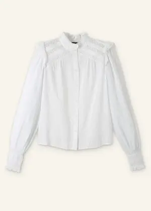 ME+EM Cotton Lace Trim Blouse