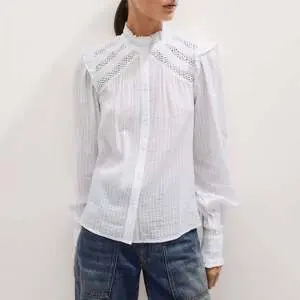 ME+EM Cotton Lace Trim Blouse