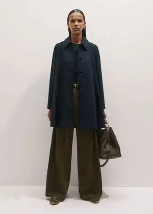ME+EM Sculptural Cotton Swing Coat - Navy