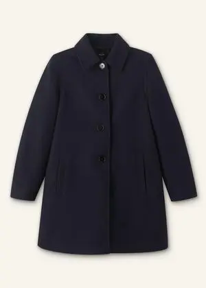 ME+EM Sculptural Cotton Swing Coat - Navy