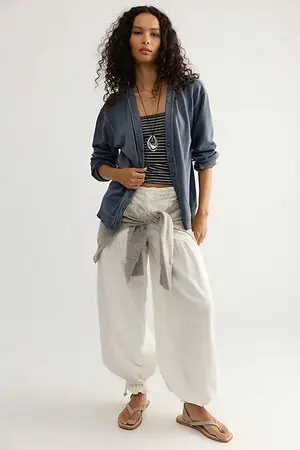 Free People Relaxed Fit Terry Cardigan - Deeper Iris
