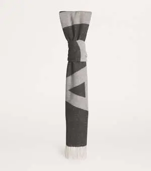 A.p.c. Wool-blend Logo Scarf - Black