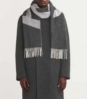 A.p.c. Wool-blend Logo Scarf - Black