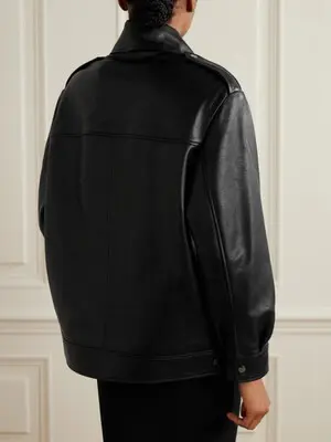 Nour Hammour Drey Leather Biker Jacket - Black