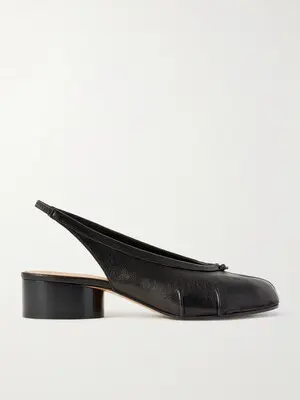 MAISON MARGIELA Tabi Split-toe Leather Slingback Pumps - Black
