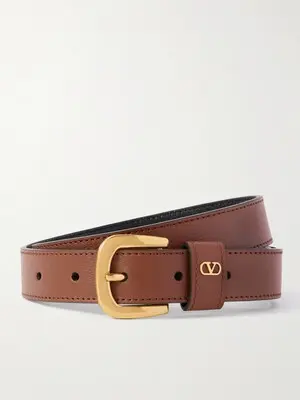 Valentino Garavani Vlogo Leather Belt - Brown