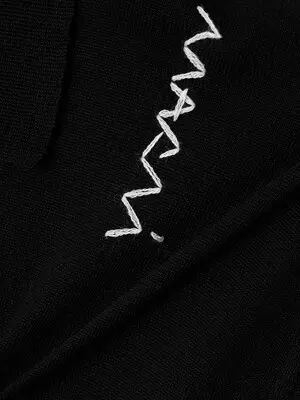 Marni Embroidered Wool And Silk-blend Polo