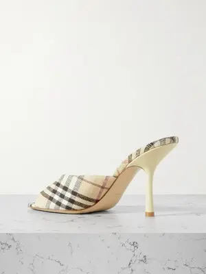 Burberry Checked Linen Mules