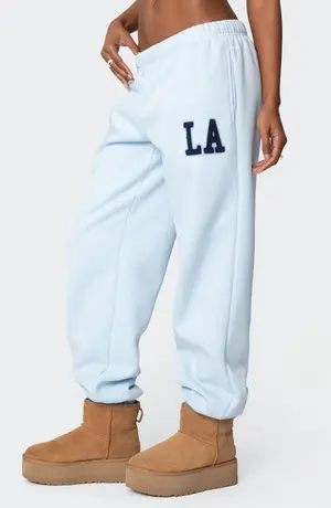 EDIKTED La Love Relaxed Fit Sweatpants - Light-blue
