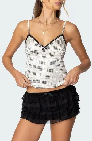 EDIKTED Polka Dot Satin Camisole
