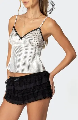 EDIKTED Polka Dot Satin Camisole