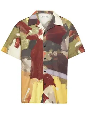 JW Anderson Abstract-print Cotton Shirt - Green