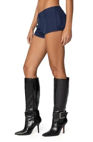 EDIKTED Harrison Pinstripe Microshorts