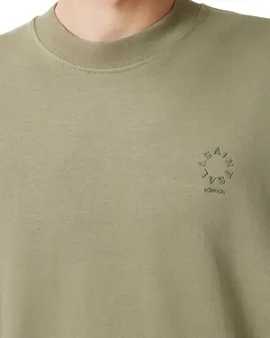 ALLSAINTS Haven Cotton Logo Embroidered Tee - Light Ash