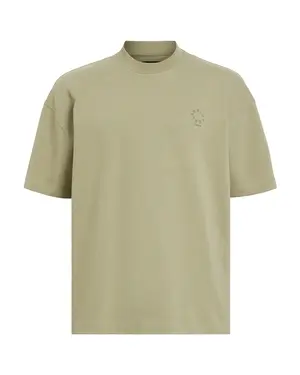 ALLSAINTS Haven Cotton Logo Embroidered Tee - Light Ash