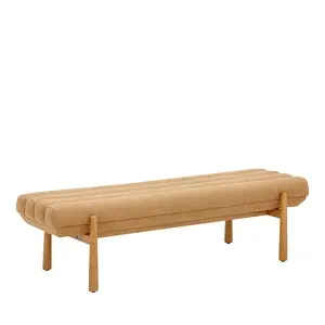 TOV FURNITURE Julianna Sunflower Heavy Linen Bench - Yellow