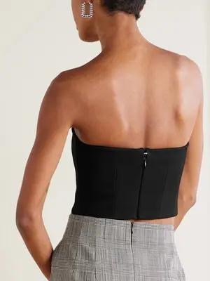 Wardrobe.NYC Grain De Poudre Wool-blend Bustier Top