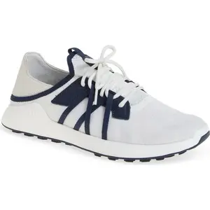 Olukai Manele Lace Up Golf Shoe - Bright White / Mood Indigo