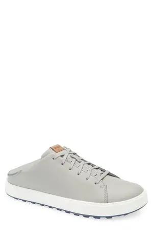 Olukai Wai'alae Waterproof Leather Golf Shoe - Grey Fog/tan