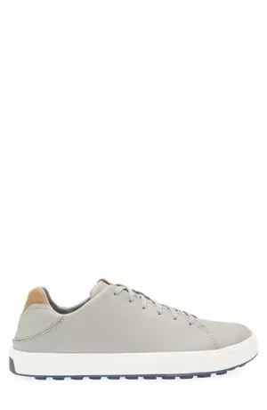Olukai Wai'alae Waterproof Leather Golf Shoe - Grey Fog/tan
