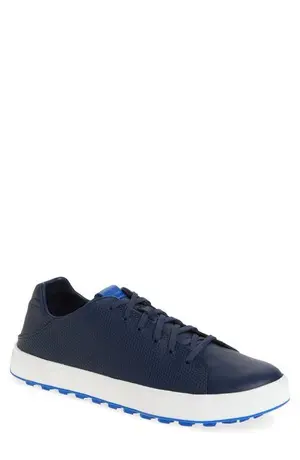 Olukai OluKai Wai'Alae Waterproof Leather Golf Shoe Mood Indigo / Blossom