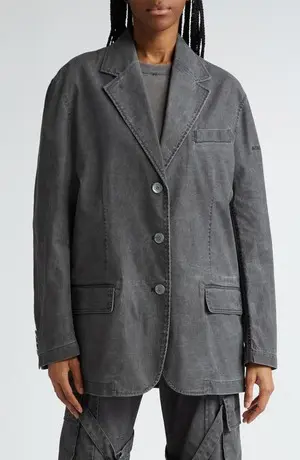 Acne Studios Juylie Cotton Canvas Blazer - Black
