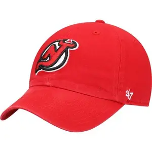 '47 New Jersey Devils Clean Up Logo Adjustable Hat - Red