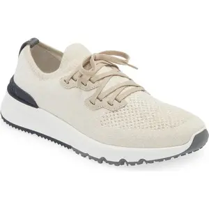 Brunello Cucinelli Mélange Knit Runner Sneakers - Ivory
