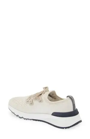 Brunello Cucinelli Mélange Knit Runner Sneakers - Ivory