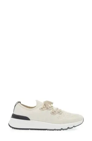 Brunello Cucinelli Mélange Knit Runner Sneakers - Ivory